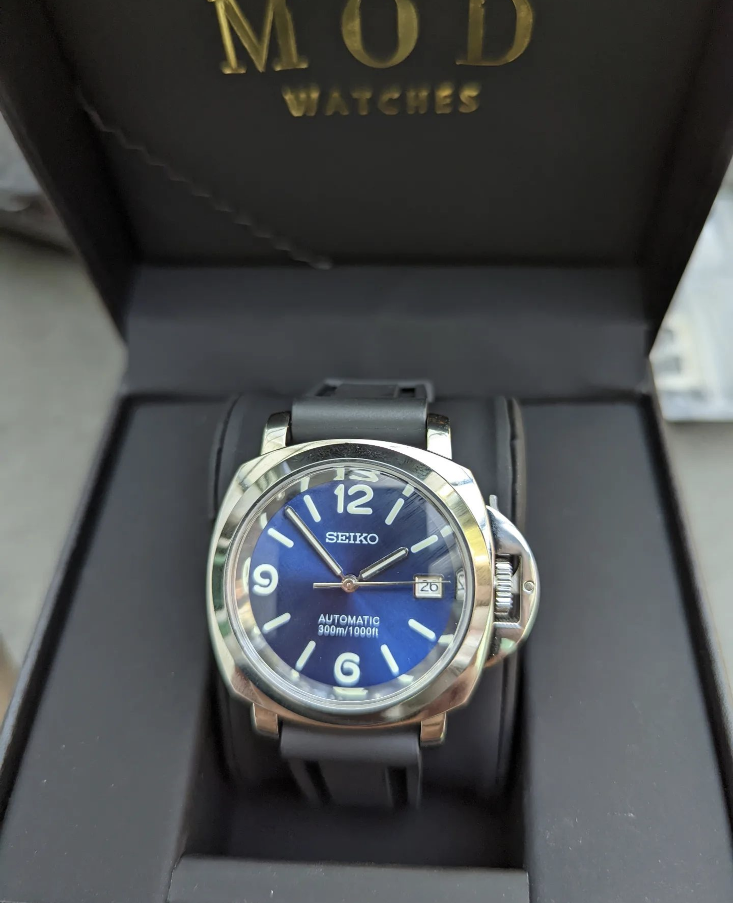 Seiko Panerai Glossy finish 40mm blue dial – Modwatches